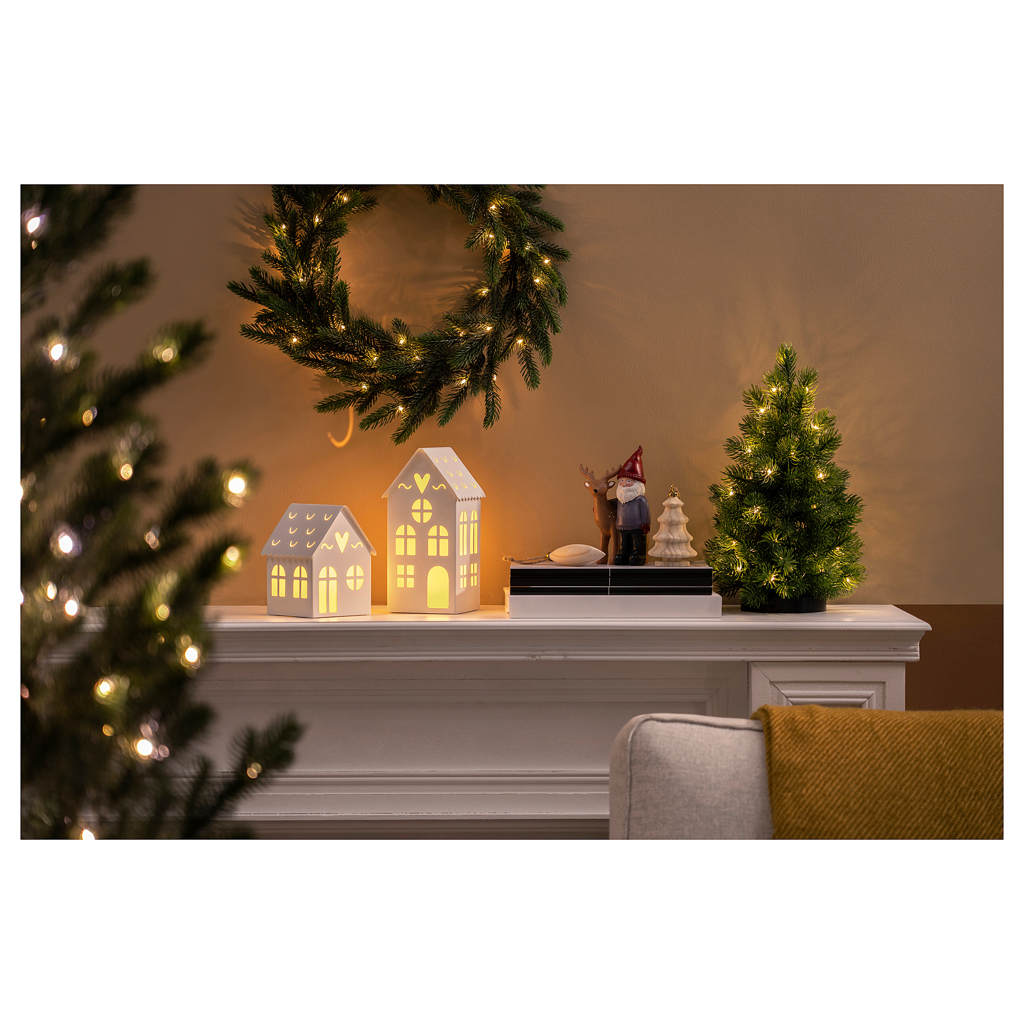 STRÅLA LED wreath artificial 35 cm | IKEA Latvija