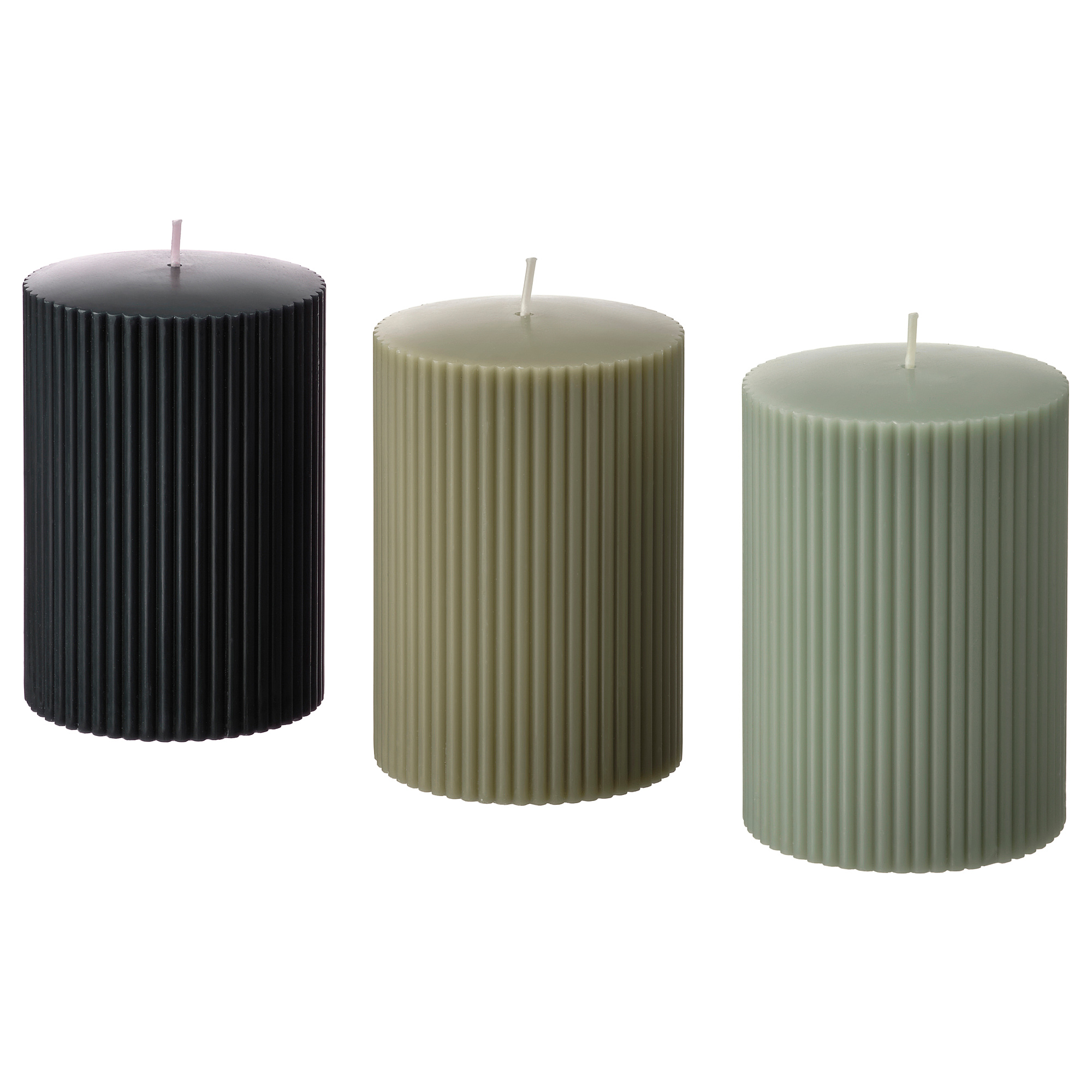 GLASBJÖRK scented pillar candle Cedarwood & vanilla/green/grey ...