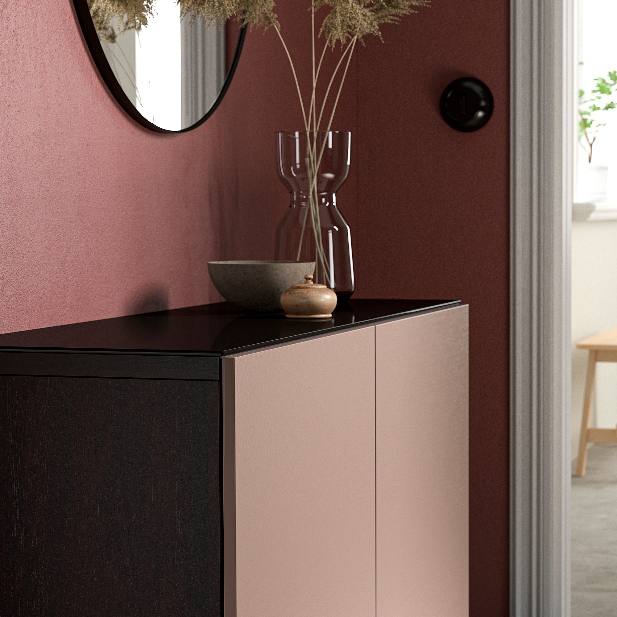 BESTÅ top panel glass black 120x40 cm | IKEA Latvija