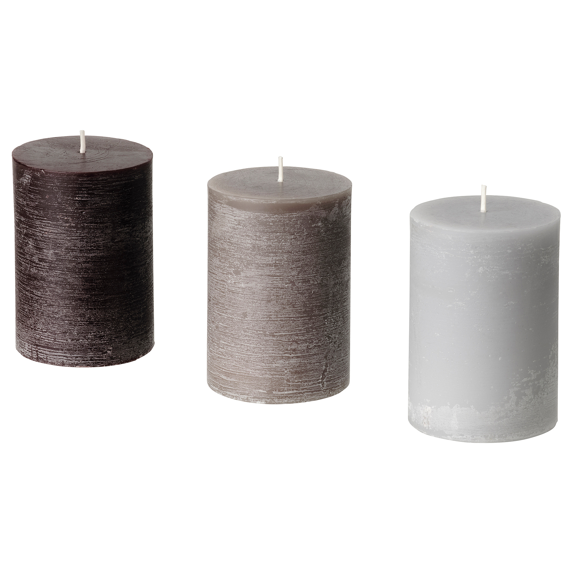 BEHJÄRTAD scented block candle Bonfire/grey 10x Ø7 cm | IKEA Latvija