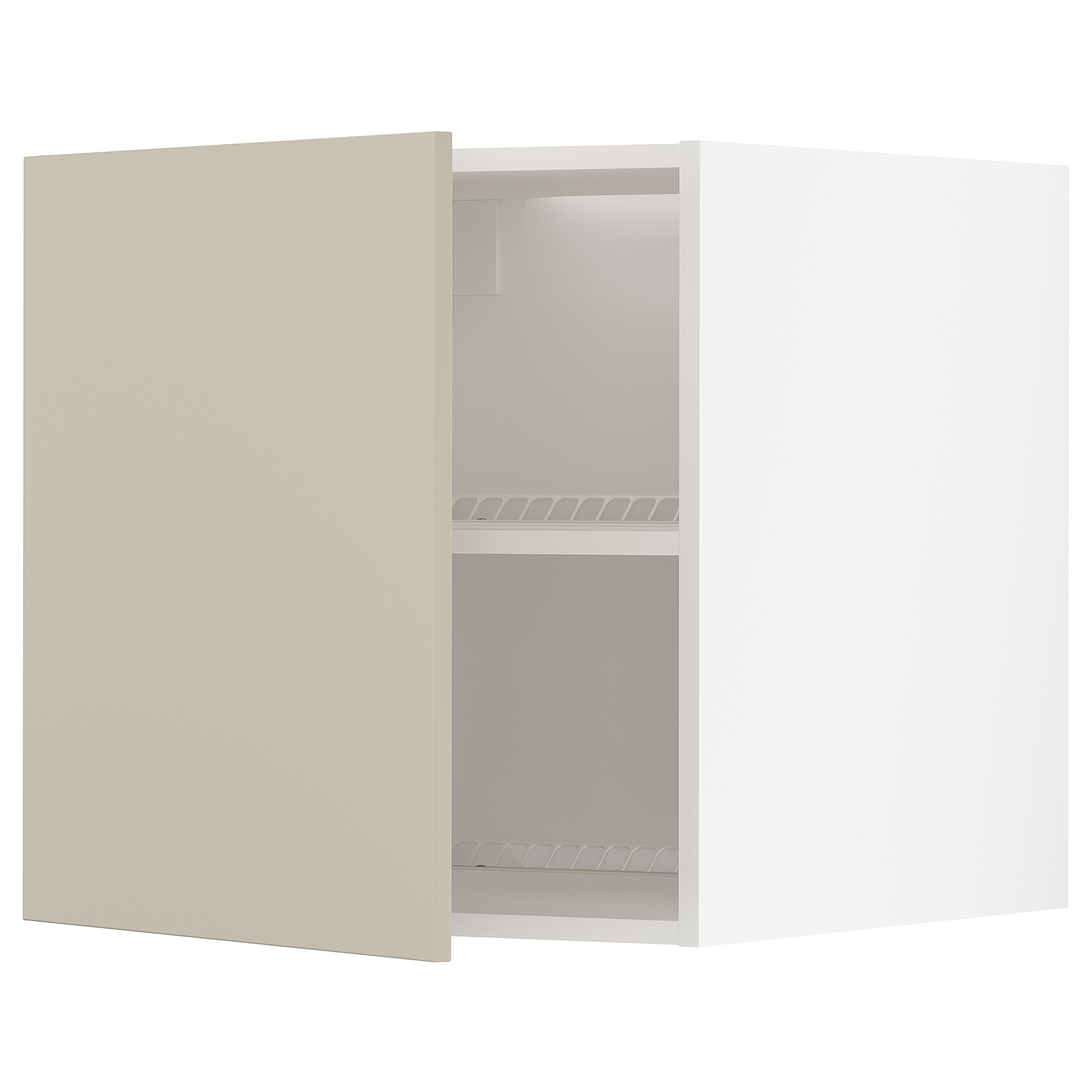 METOD top cabinet for fridge/freezer white/Havstorp beige 60x60 cm ...