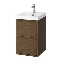 ORRSJÖN/ÄNGSJÖN wash-stnd w drawers/wash-basin/tap brown oak effect ...