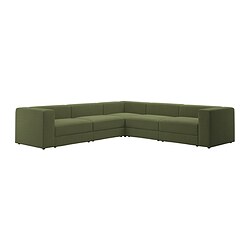 JÄTTEBO modular corner sofa, 6 seat Samsala dark yellow-green | IKEA Lietuva