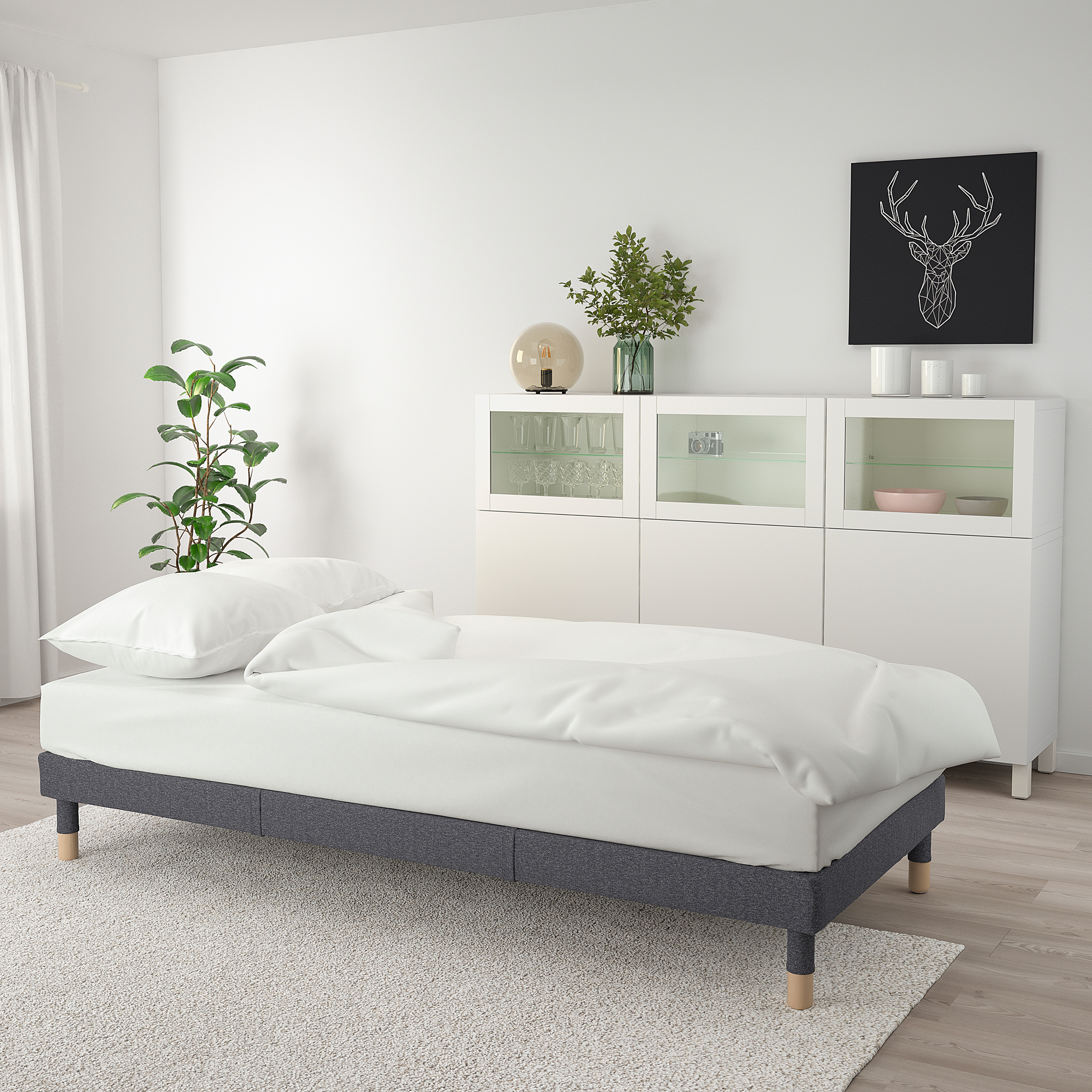 FLOTTEBO sofa-bed Gunnared medium grey 90 cm | IKEA Lietuva