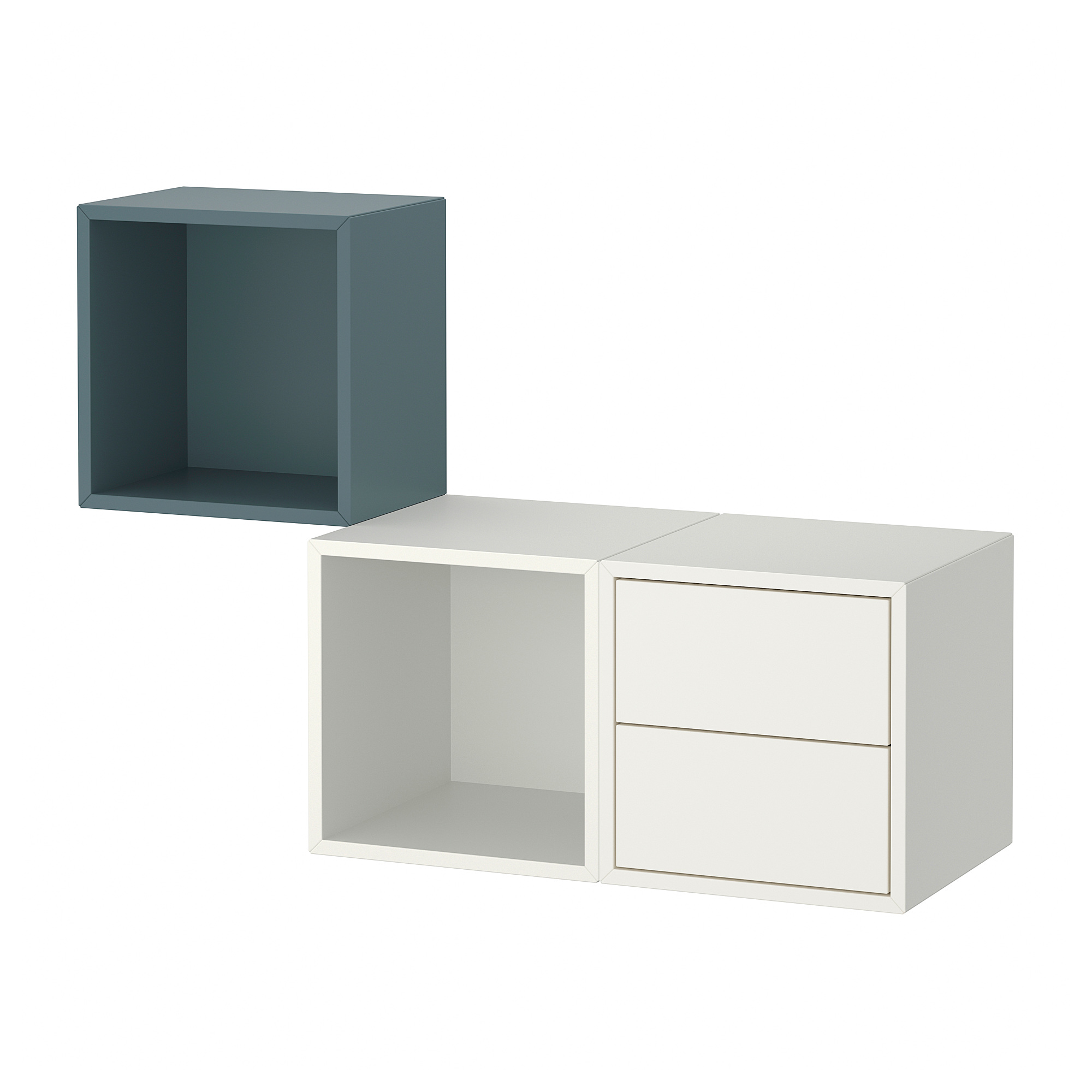 EKET wall-mounted storage combination grey-turquoise/white 105x35x70 cm ...
