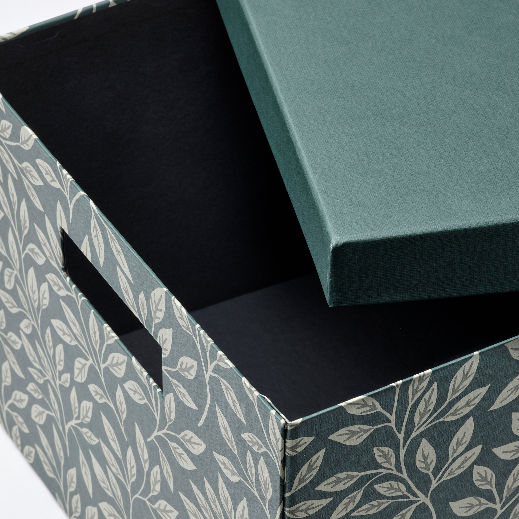 STUTERI storage box with lid green/leaf pattern 25x35x20 cm | IKEA Eesti