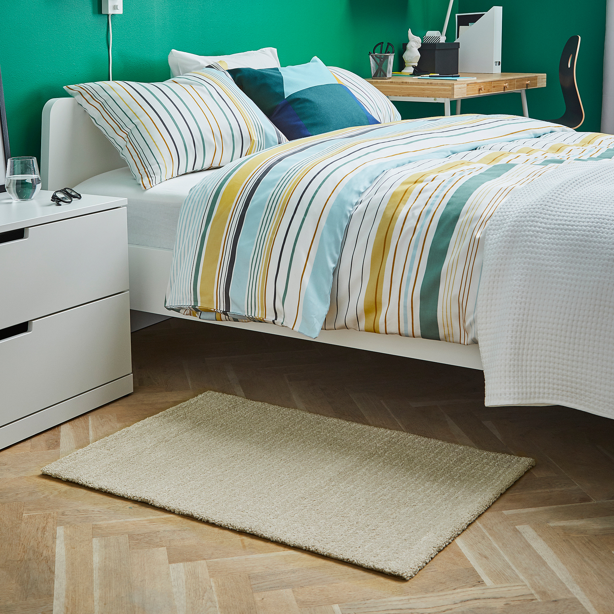 LANGSTED rug, low pile beige 60x90 cm | IKEA Latvija