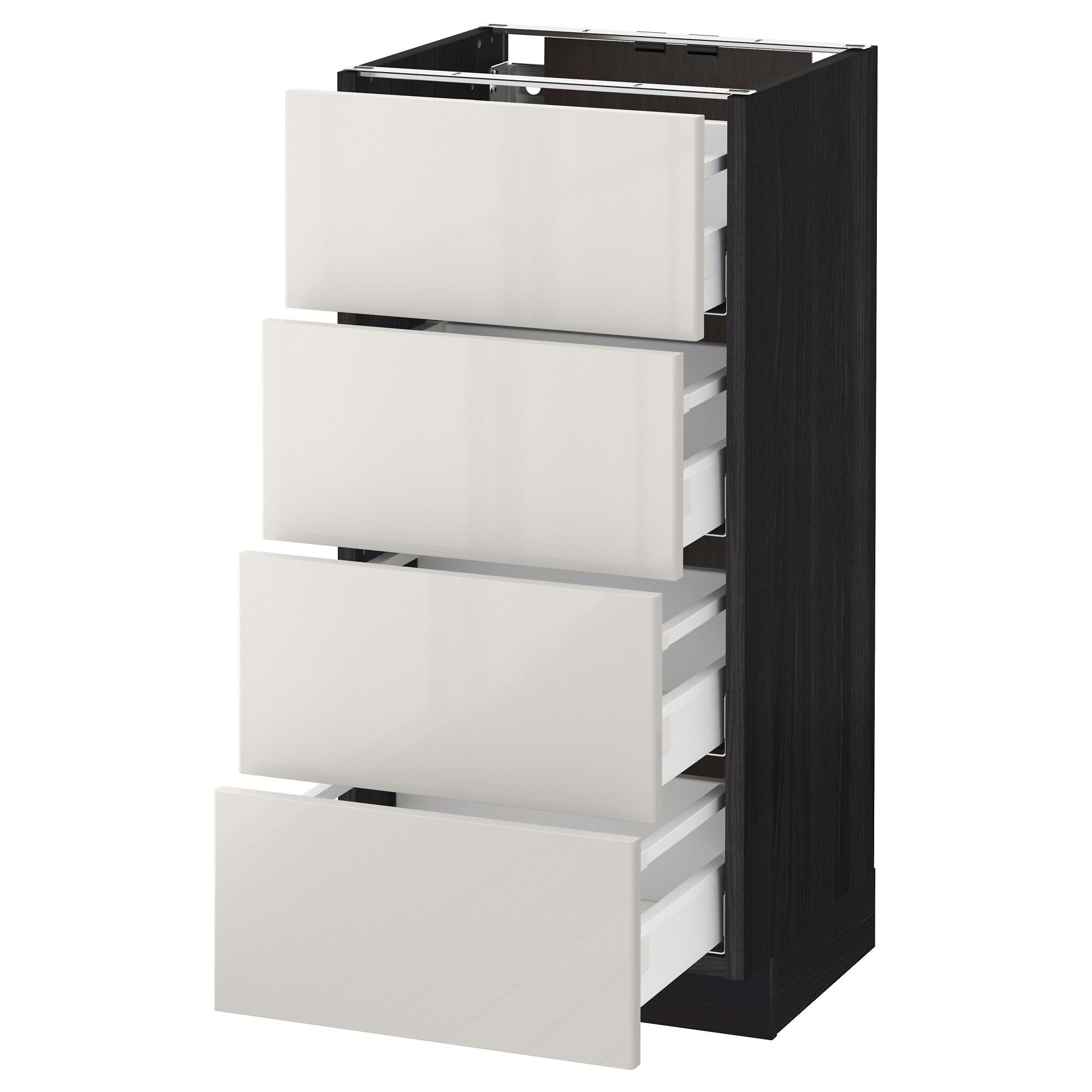 METOD/MAXIMERA past spnt 4 priek/4 stalč juoda/Ringhult šviesi pilka ...