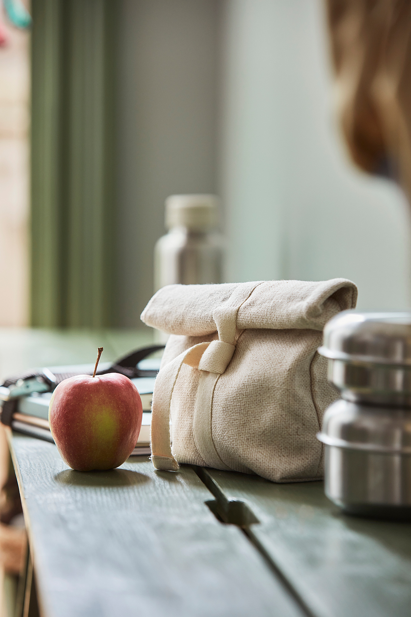 HAJMAL snack bag, fabric natural 14x6x22 cm | IKEA Lietuva