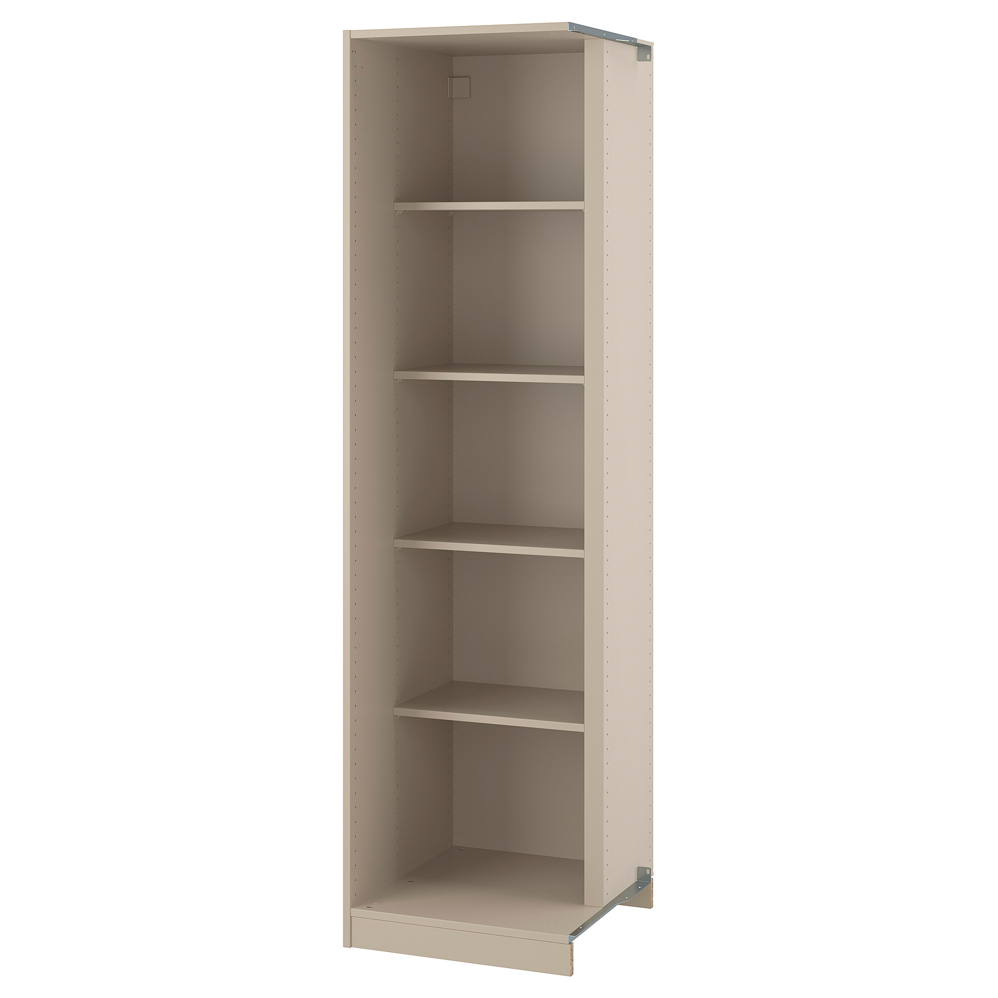 PAX add-on corner unit with 4 shelves grey-beige 53x58x201 cm | IKEA ...