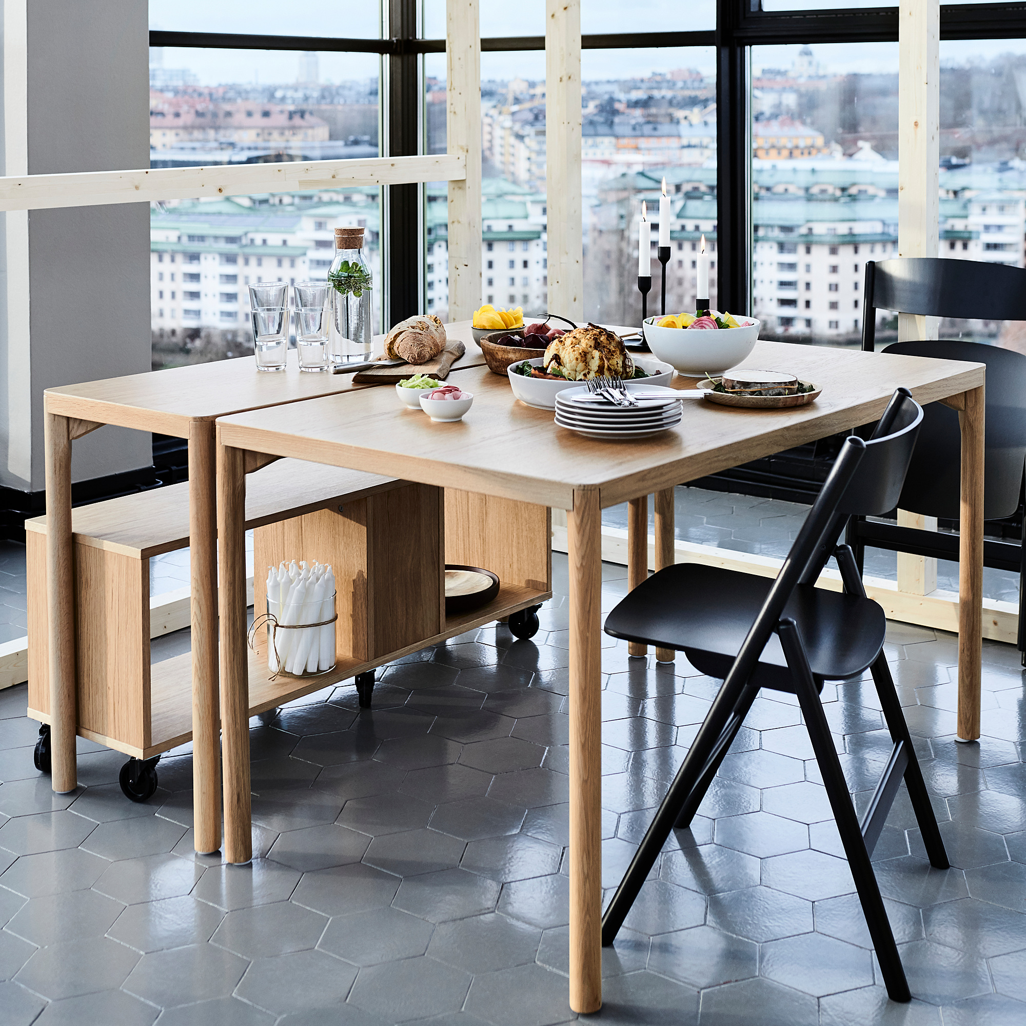 RÅVAROR dining table oak veneer 130x78 cm | IKEA Latvija