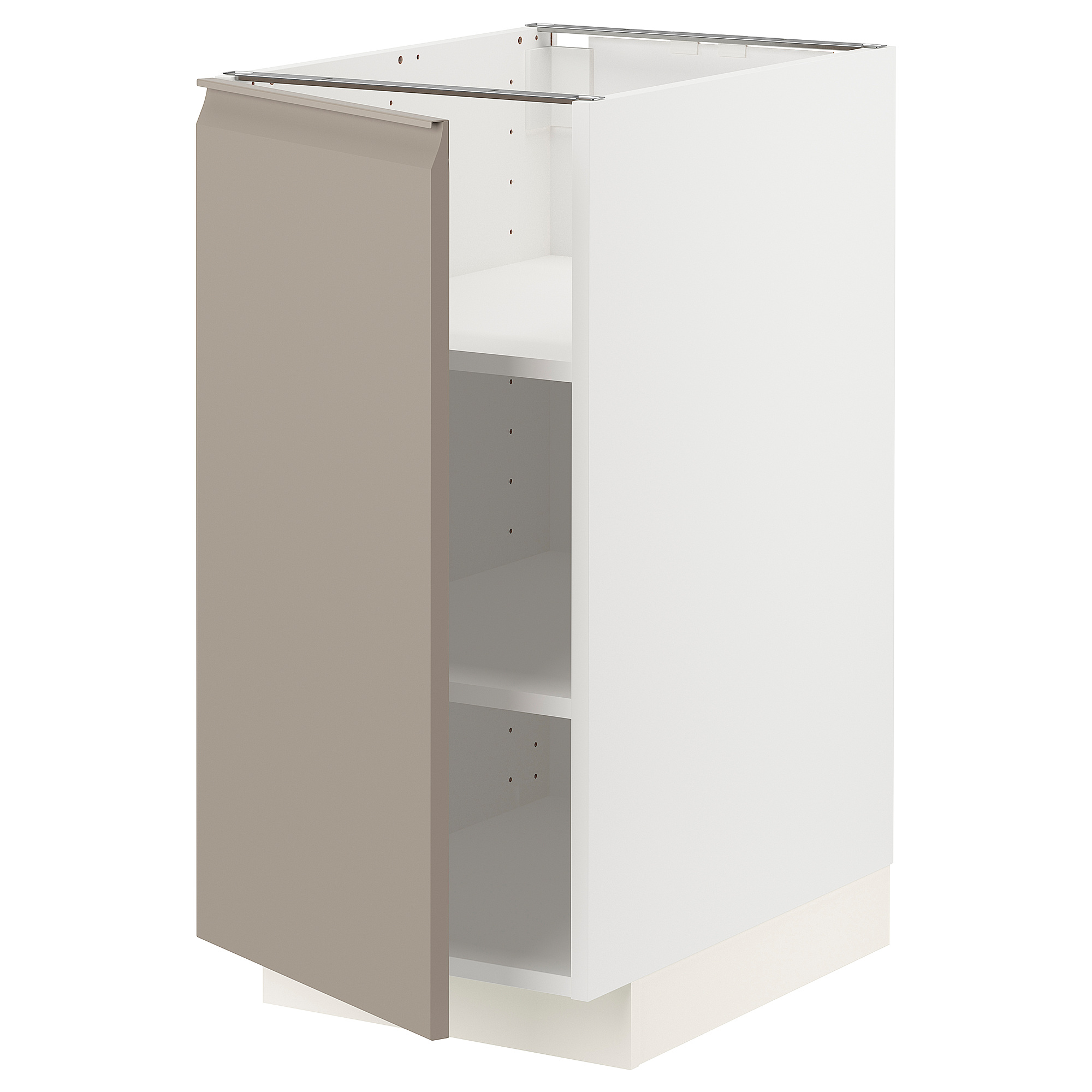 METOD base cabinet with shelves white/Upplöv matt dark beige 40x60 cm ...