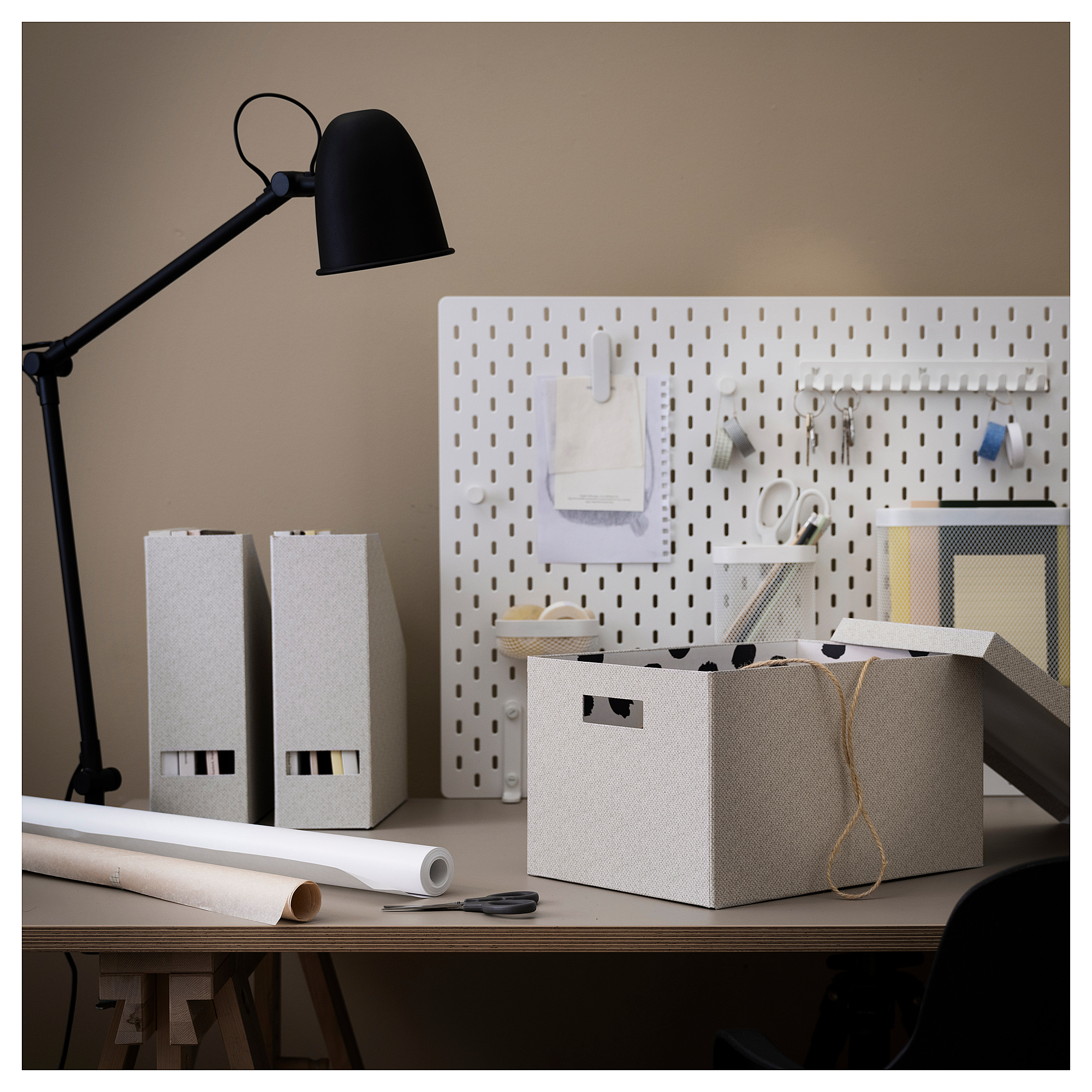 TJENA storage box with lid white/beige 25x35x20 cm | IKEA Eesti