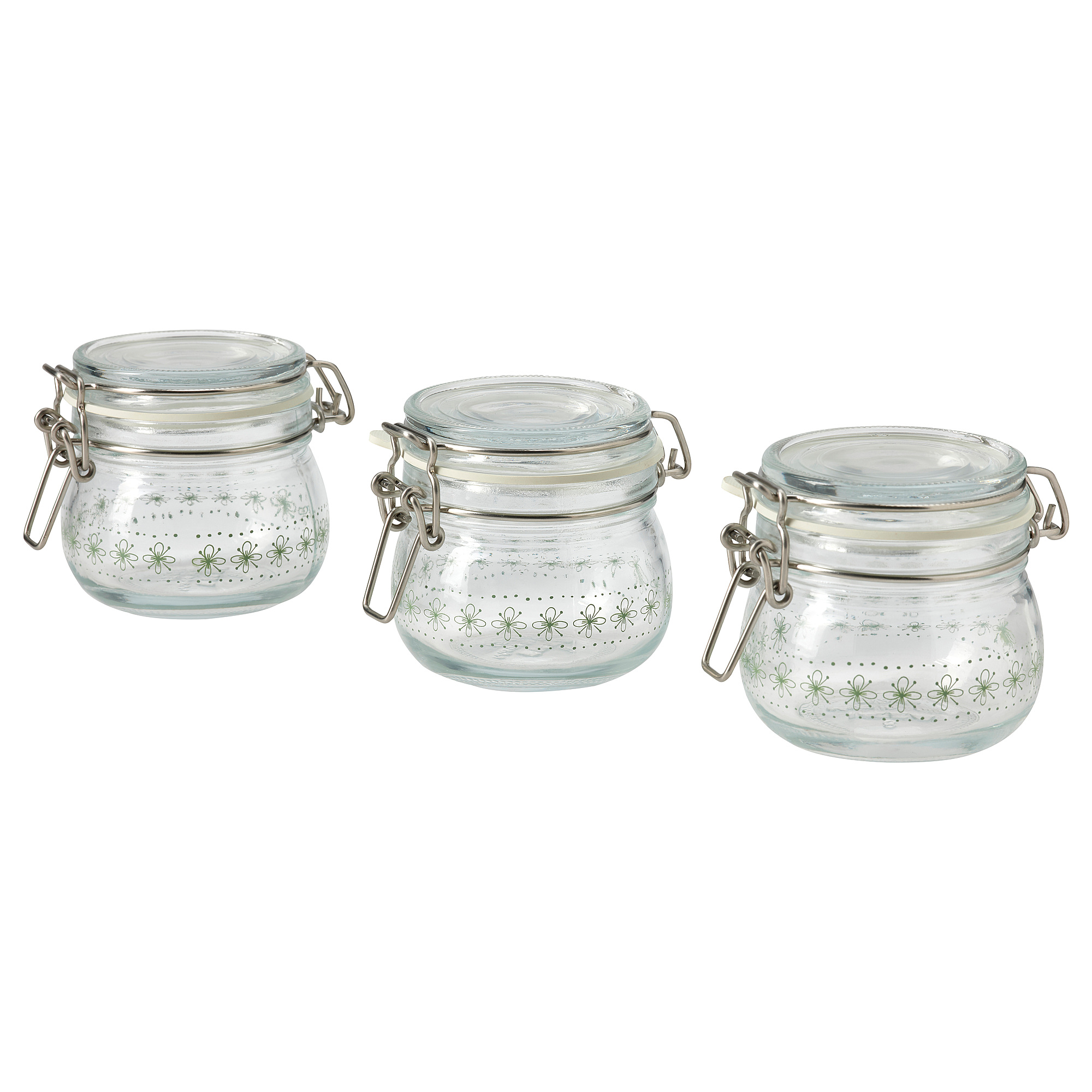 KORKEN jar with lid patterned/light green 7x Ø7 cm | IKEA Lietuva