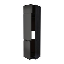 METOD high cab f fridge/freezer w 3 doors black/Upplöv matt anthracite ...