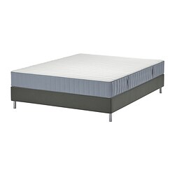 LYNGÖR divan bed Valevåg extra firm/light blue dark grey | IKEA Latvija