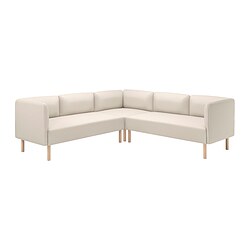 LILLEHEM modular corner sofa, 4 seat Vissle beige/wood | IKEA Lietuva