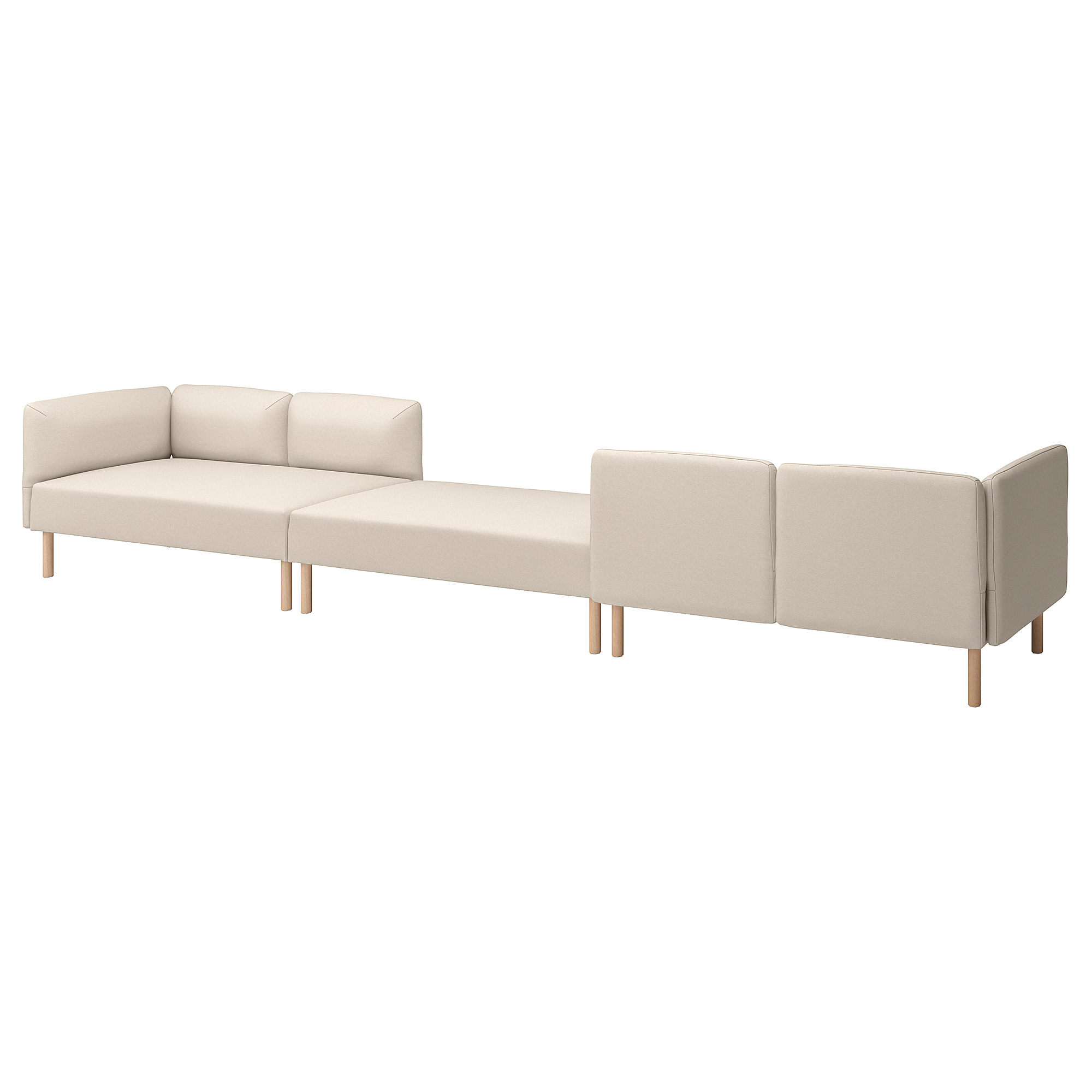LILLEHEM 6-seat modular sofa Vissle/beige wood | IKEA Lietuva