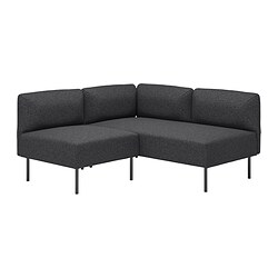LILLEHEM modular corner sofa, 2-seat Gunnared dark grey/metal | IKEA Lietuva