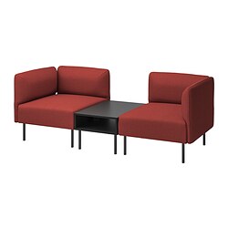 LILLEHEM 2-seat modular sofa with side table Gunnared/brown-red metal | IKEA Lietuva
