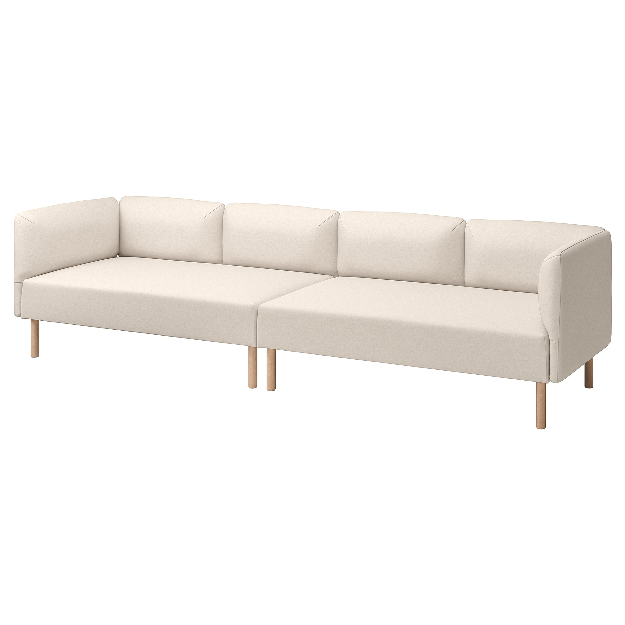 LILLEHEM 4-seat modular sofa Vissle/beige wood | IKEA Lietuva
