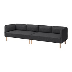 LILLEHEM 4-seat modular sofa Gunnared/dark grey wood | IKEA Lietuva