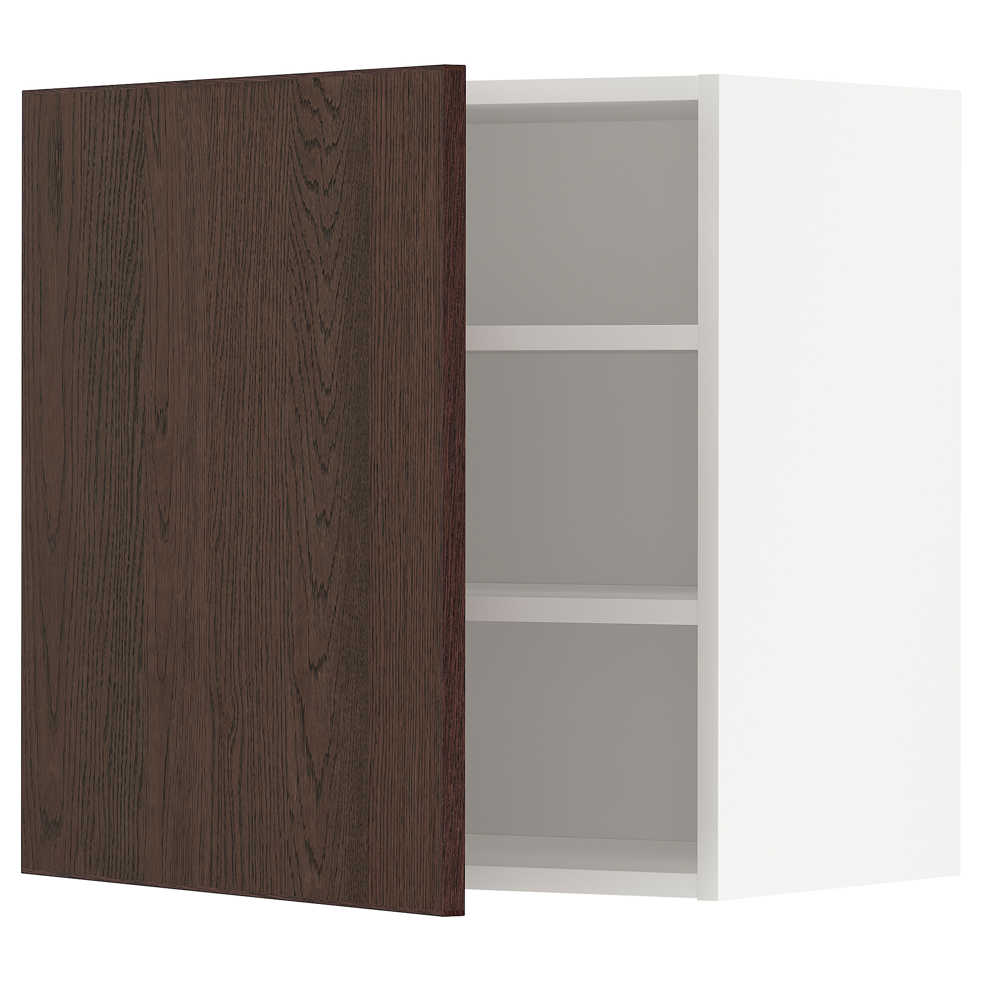 METOD навесной шкаф с полками белый/Sinarp коричневый 60x60 см | IKEA ...