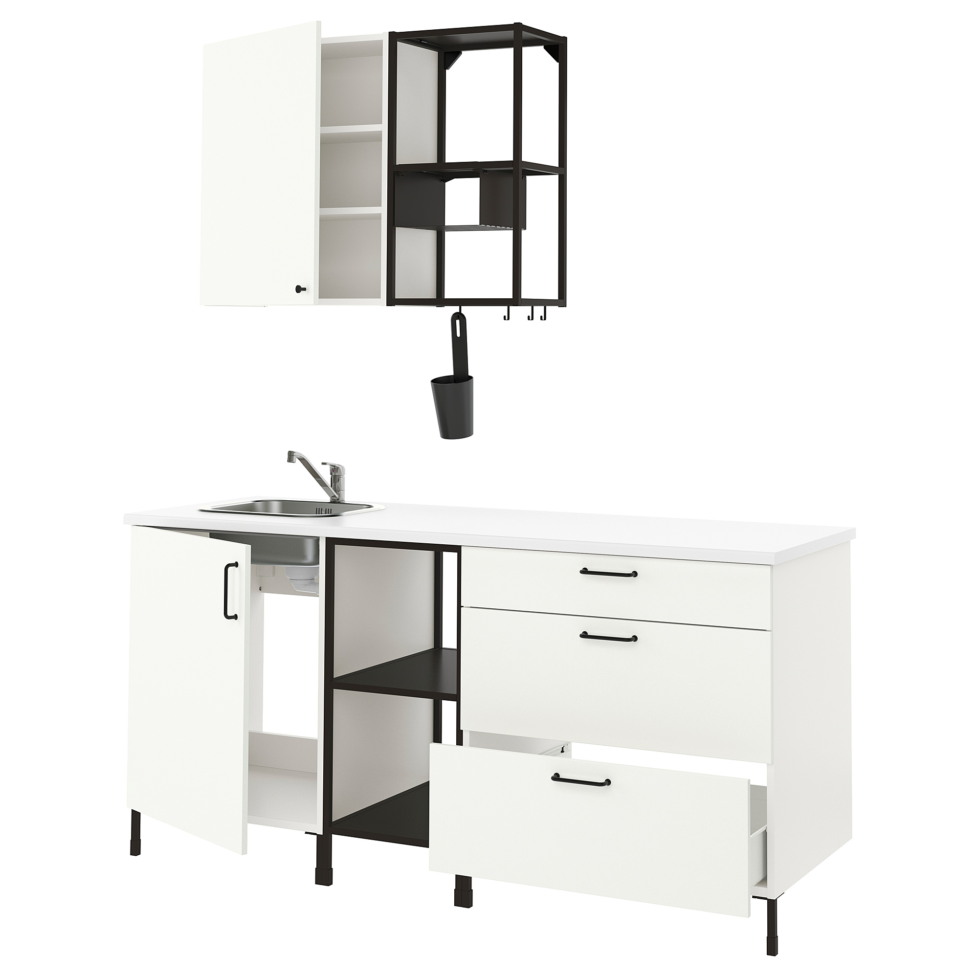 ENHET kitchen anthracite/white 183x63.5x222 cm | IKEA Eesti