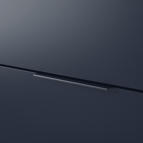 NORDMELA chest of drawers with clothes rail black-blue 119x118 cm ...