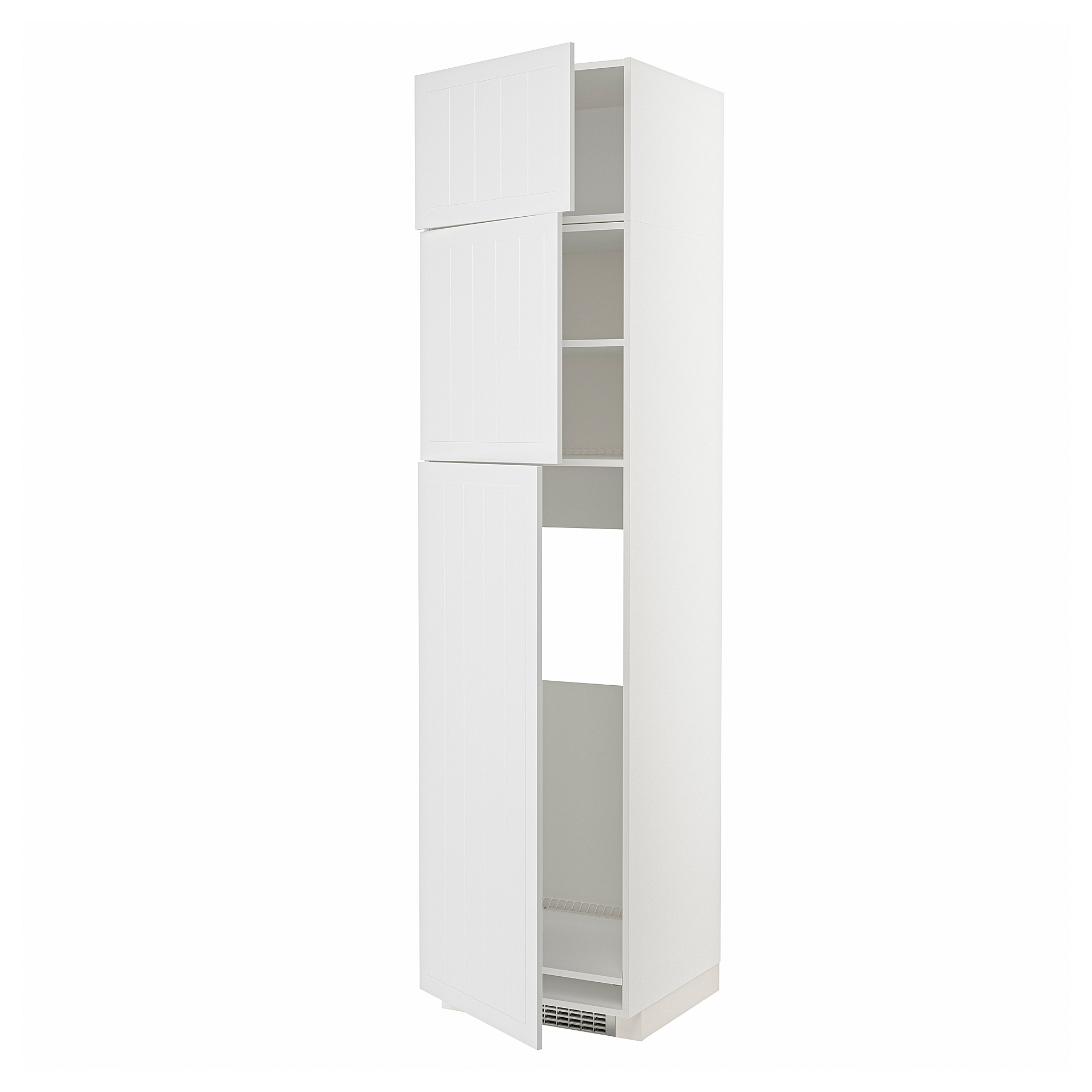 METOD high cab for fridge with 3 doors white/Stensund white 60x60x240 ...
