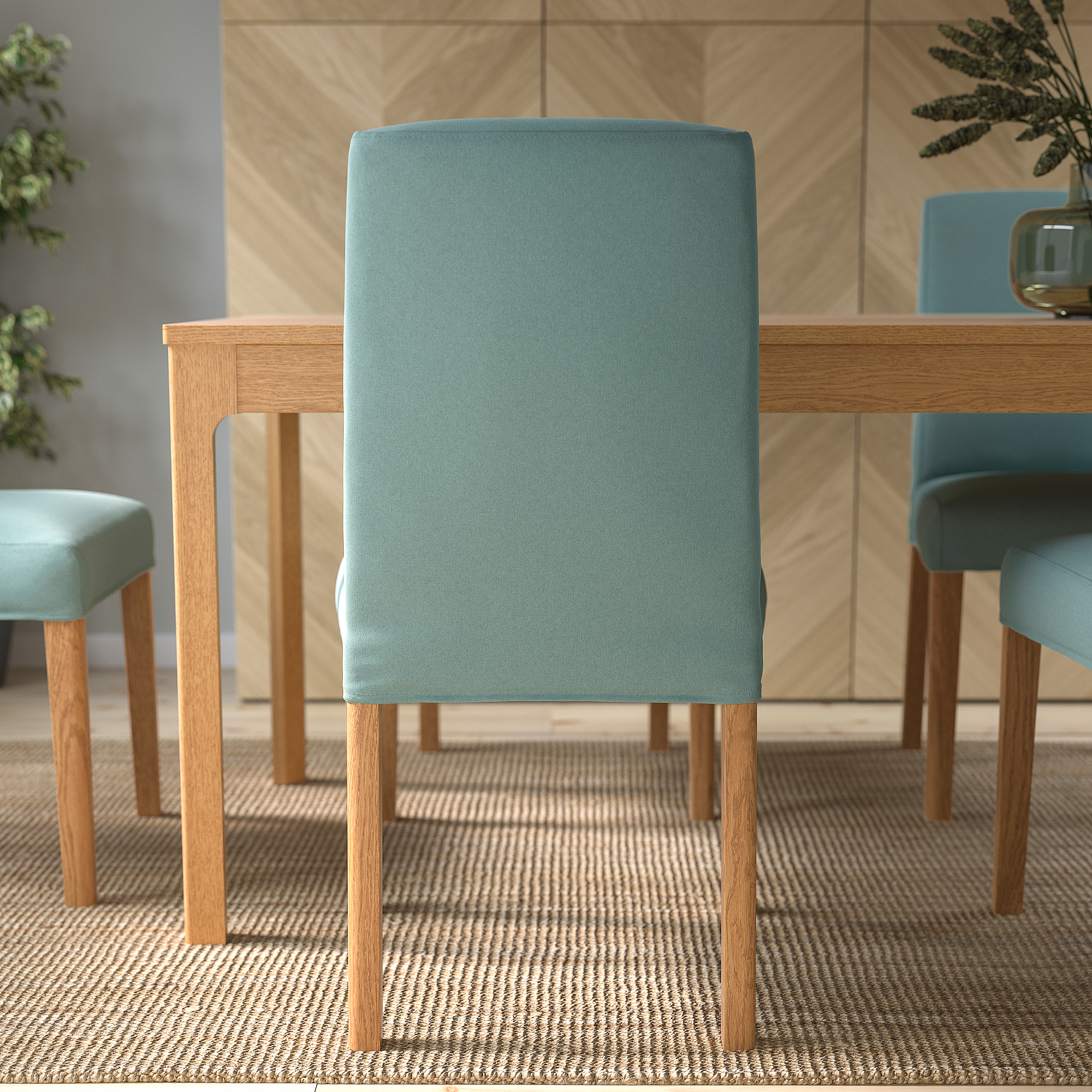 BERGMUND chair oak effect/Ljungen light green | IKEA Eesti