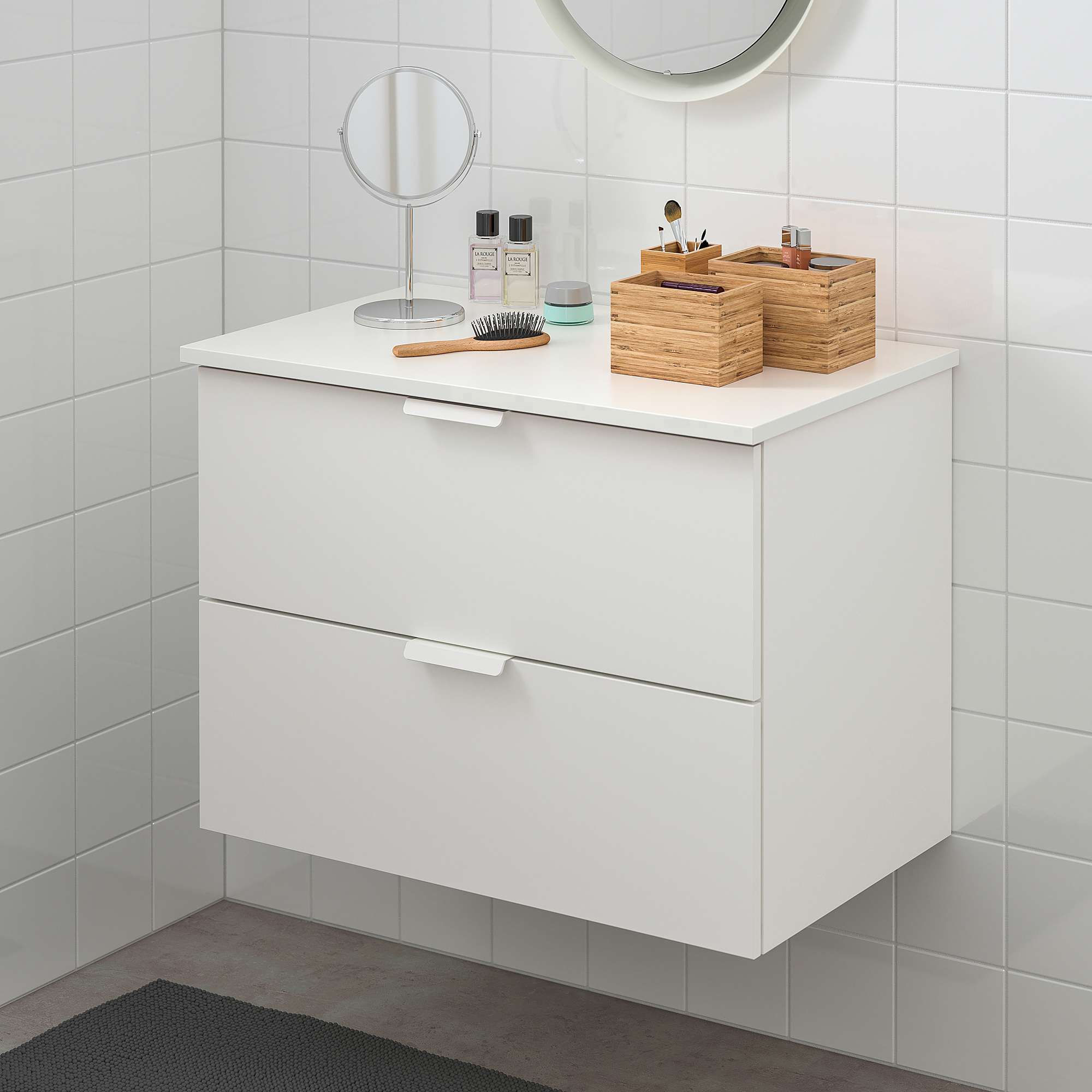 TOLKEN/GODMORGON wash-stand with 2 drawers white/white 82x49x60 cm ...