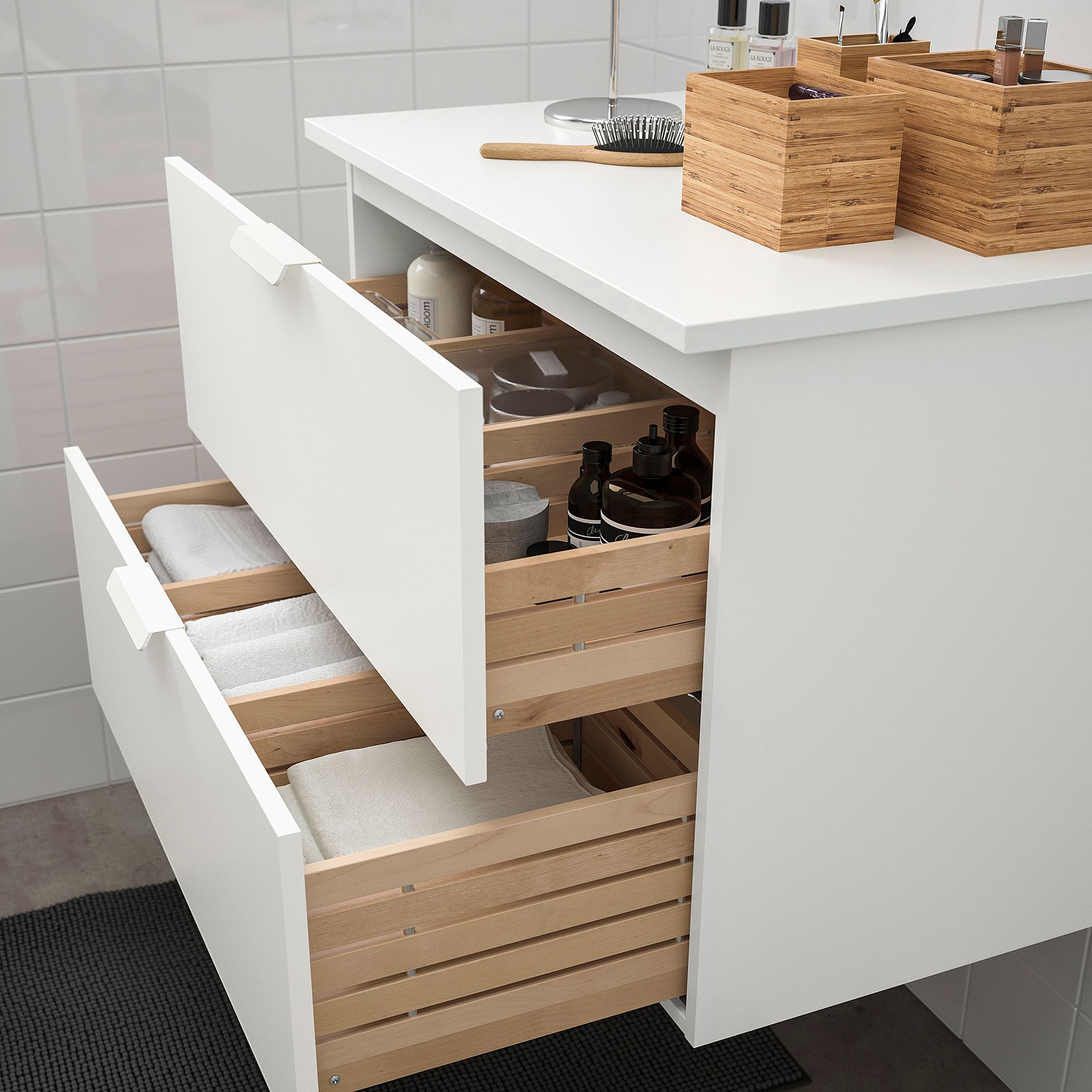 TOLKEN/GODMORGON wash-stand with 2 drawers white/white 82x49x60 cm ...