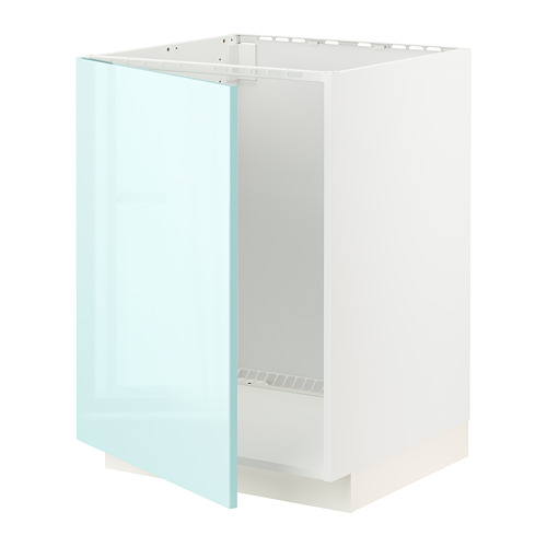 METOD plautuvės spintelė balta Järsta/blizgi šviesi turkio sp. 60x60 cm ...