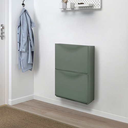 TRONES shoe cabinet/storage grey-green 52x18x39 cm | IKEA Eesti