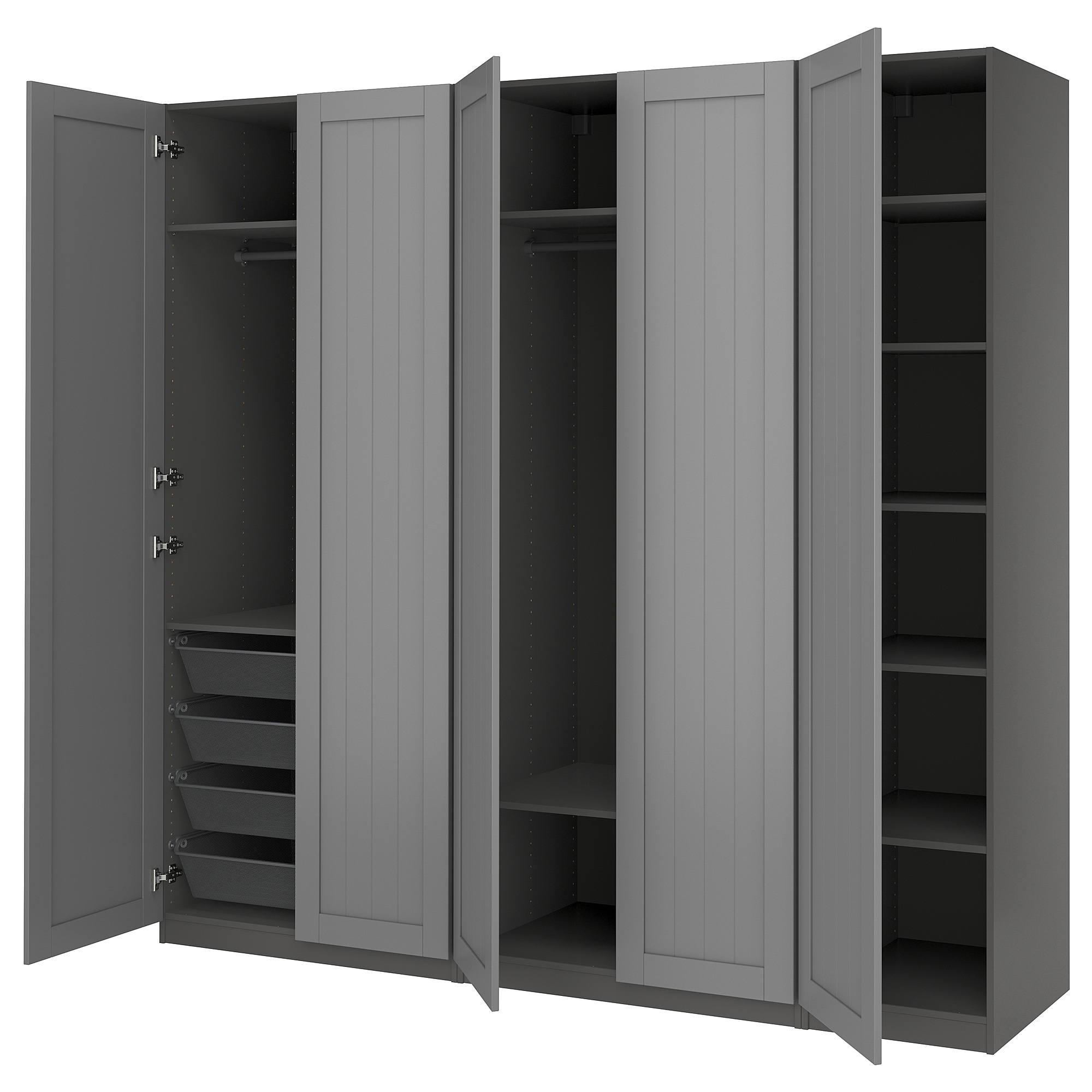 GULLABERG/PAX wardrobe combination dark grey/dark grey 250x60x236 cm ...