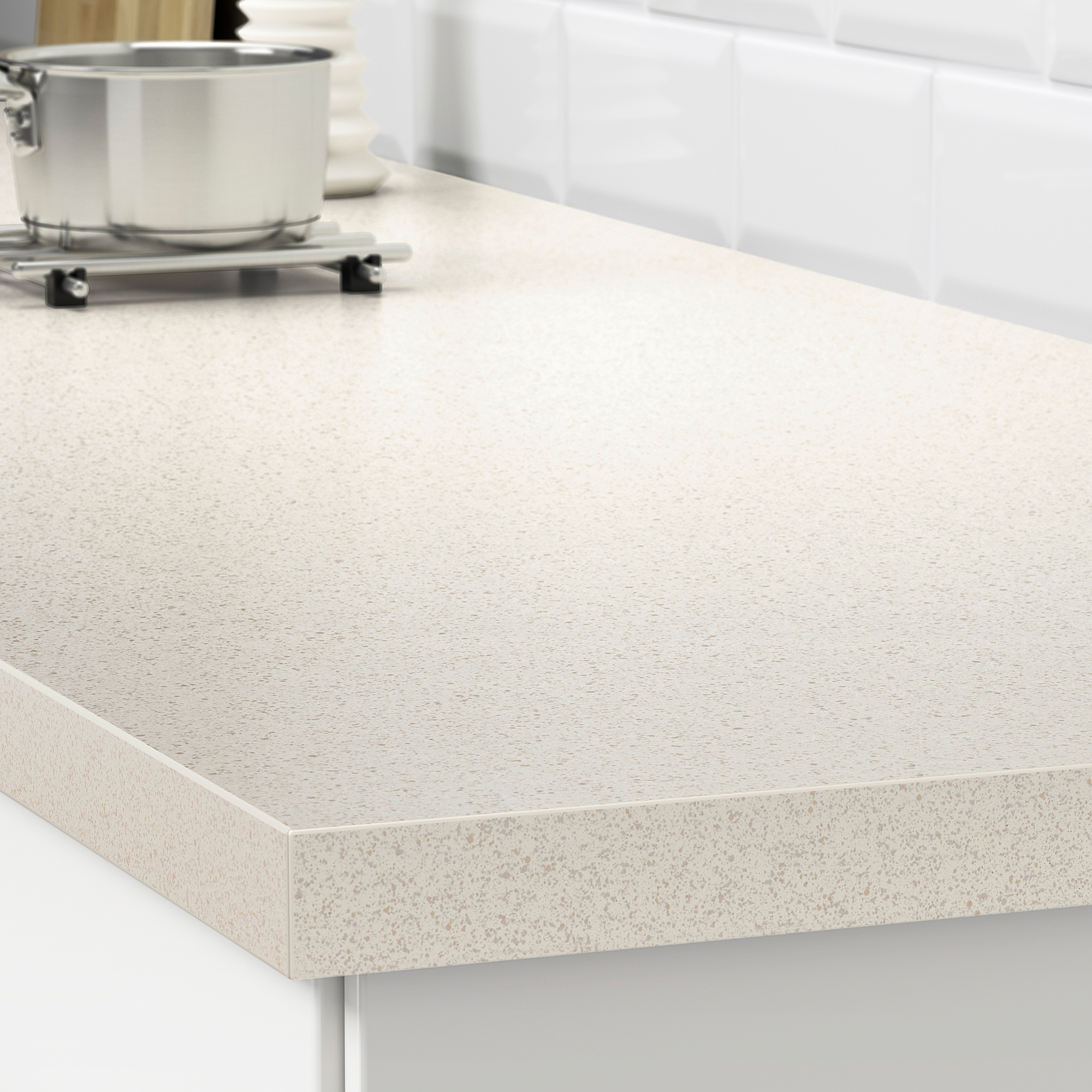 SÄLJAN custom made worktop white stone effect/laminate 63.6-125x3.8 cm ...