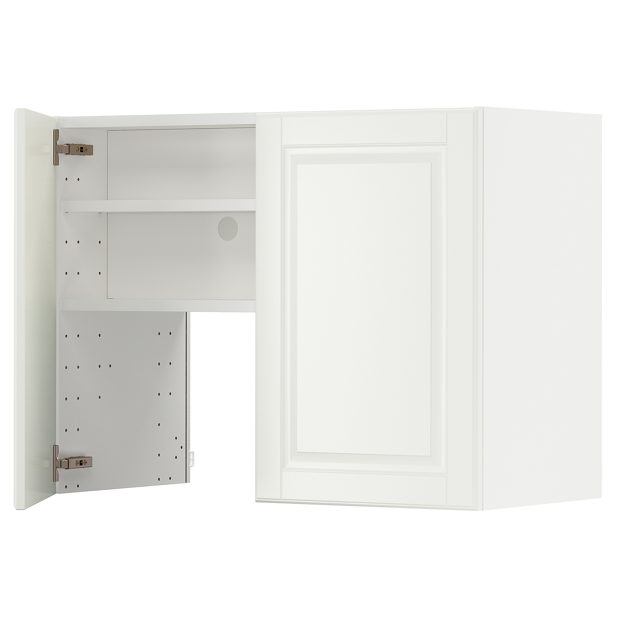 METOD wall cb f extr hood w shlf/door white/Bodbyn off-white 80x60 cm ...