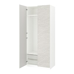 PAX/MISTUDDEN wardrobe combination white/grey patterned | IKEA Latvija