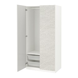 PAX/MISTUDDEN wardrobe combination white/grey patterned | IKEA Eesti