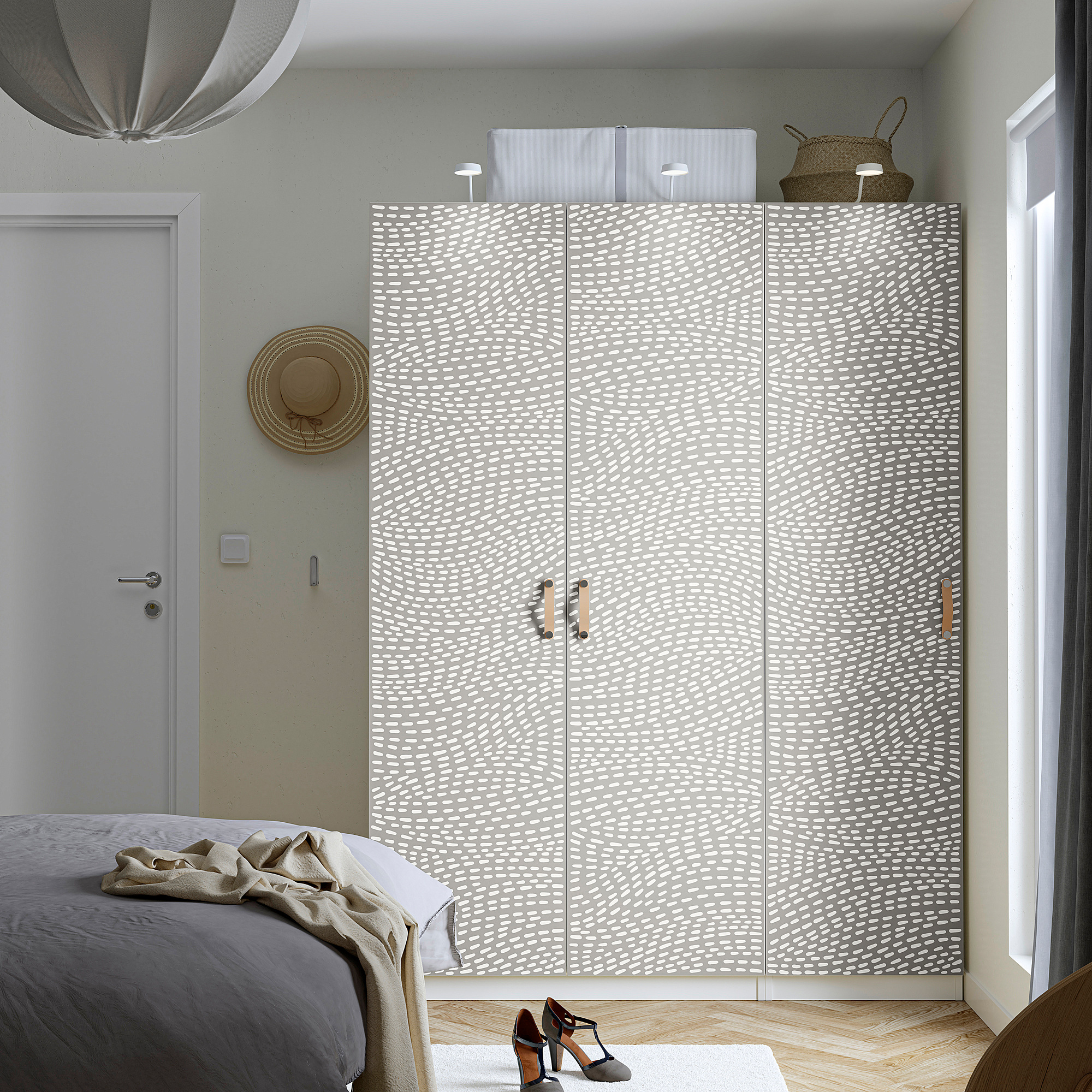 PAX/MISTUDDEN wardrobe combination white/grey patterned 150x60x201 cm ...