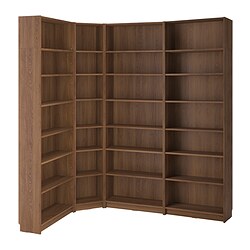 BILLY bookcase corner comb w ext units brown walnut effect | IKEA Eesti
