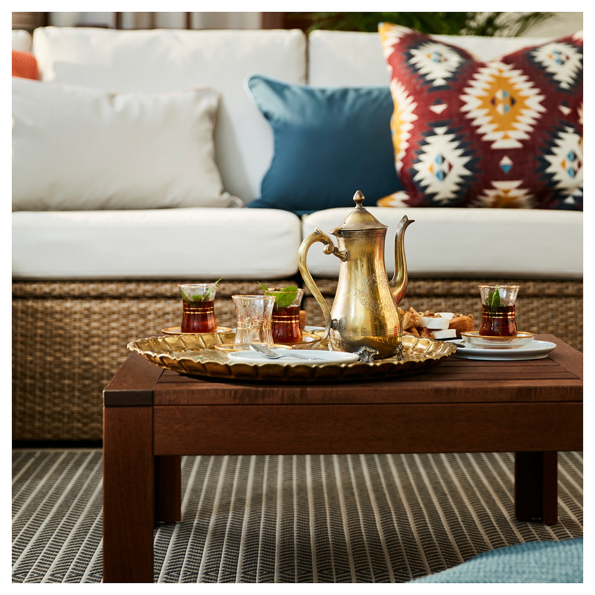 ÄPPLARÖ table/stool section, outdoor brown stained 63x28 cm | IKEA Eesti