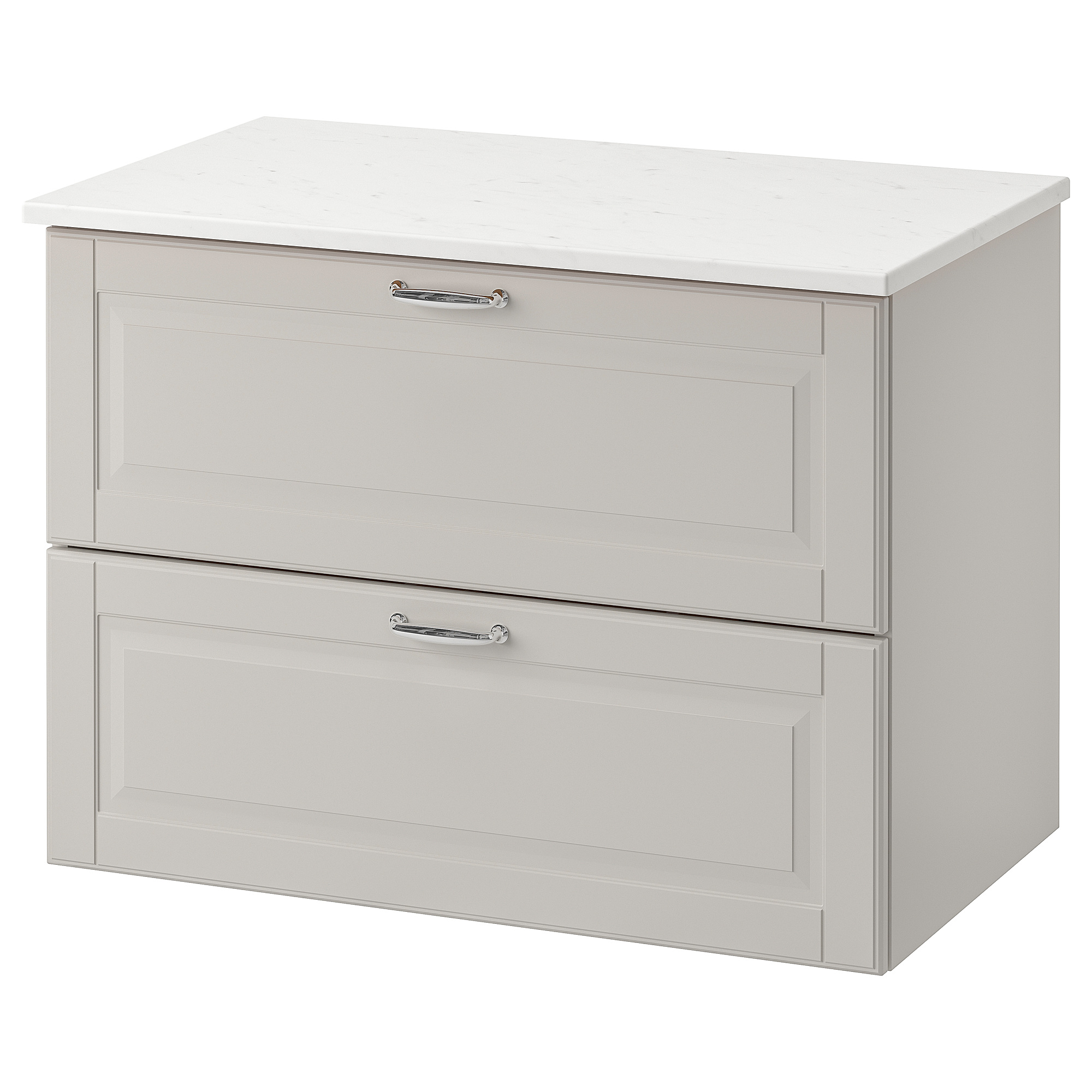 TOLKEN/GODMORGON wash-stand with 2 drawers Kasjön light grey/marble ...