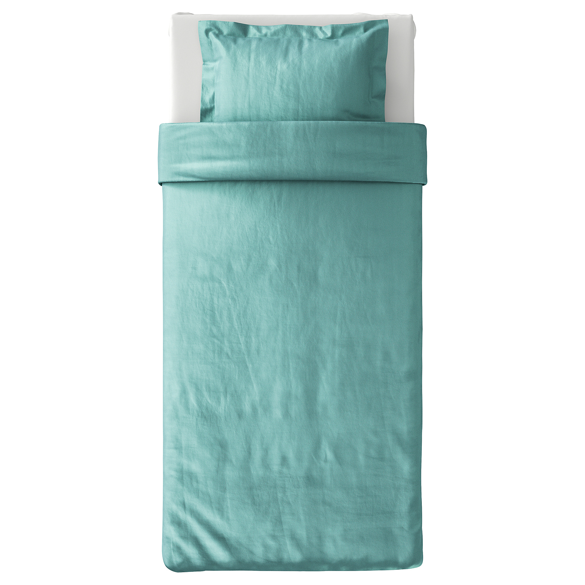LUKTJASMIN duvet cover and pillowcase grey-turquoise 150x200/50x60 cm ...