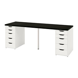 ALEX/LAGKAPTEN desk black-brown/white | IKEA Latvija