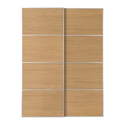 MEHAMN pair of sliding doors aluminium/double sided oak effect | IKEA Eesti