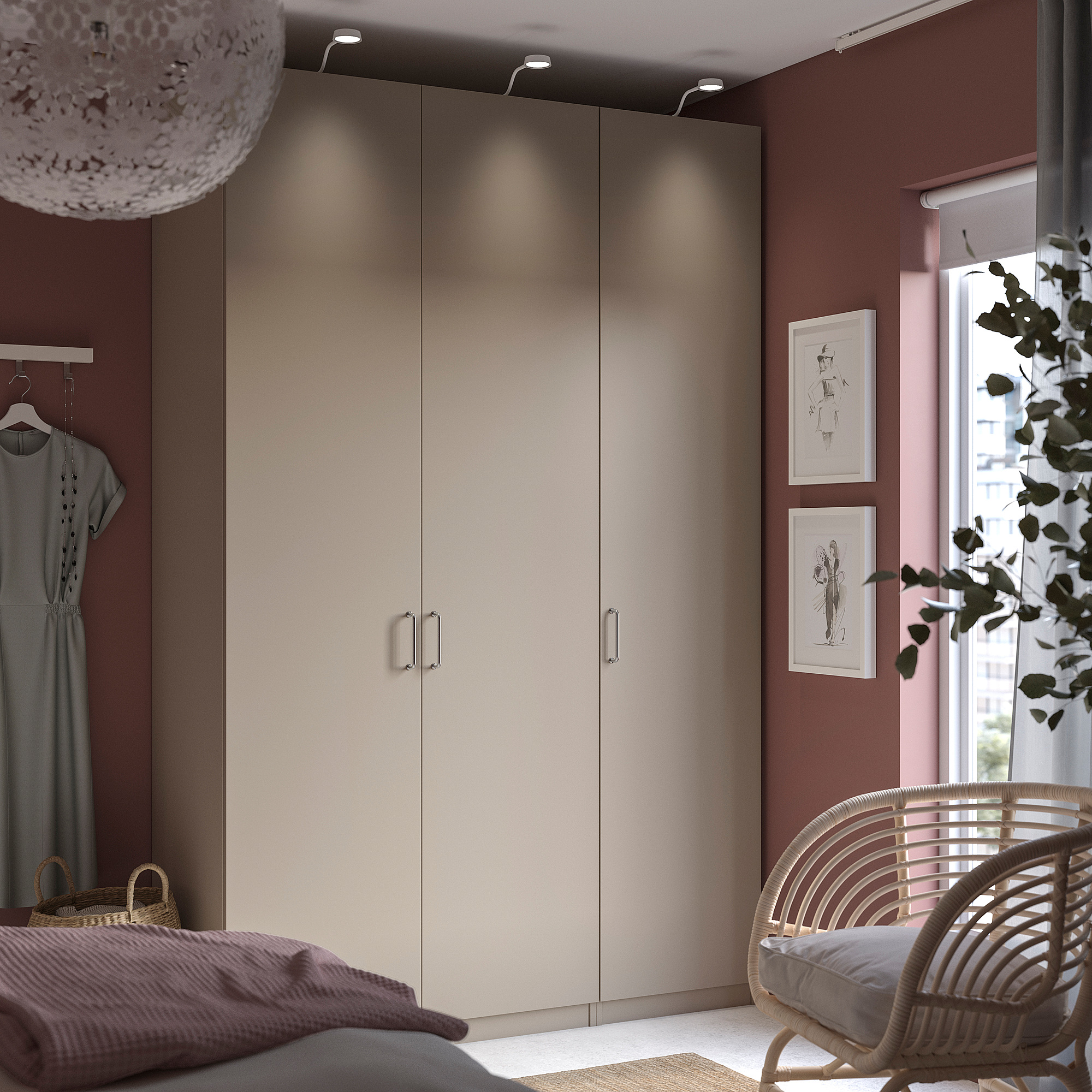 PAX/FORSAND wardrobe beige/beige 150x60x236 cm | IKEA Eesti