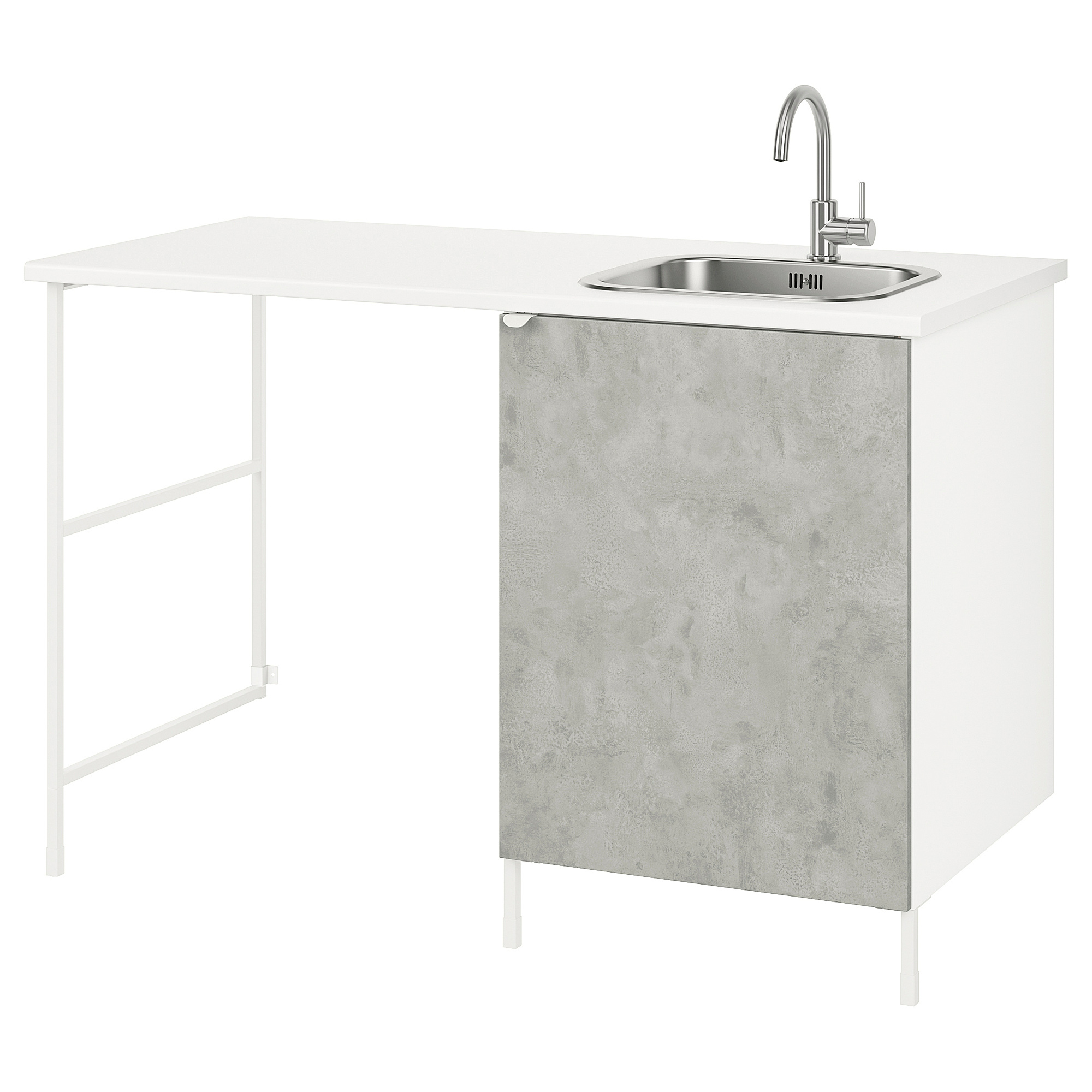 ENHET riiul/kapp valge/betooniimitatsioon 139x63.5x87.5 cm | IKEA Eesti