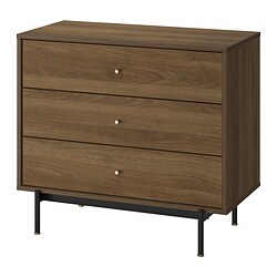 RÅDMANSÖ kumode ar 3 atvilktnēm brūnā krāsā riekstkoka imitācija | IKEA ...